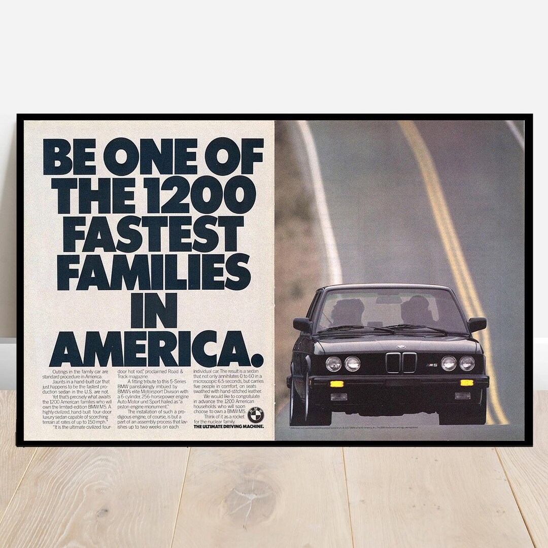 Retro BMW M5 E28 E34 Car Poster Print Vintage Artwork - Etsy