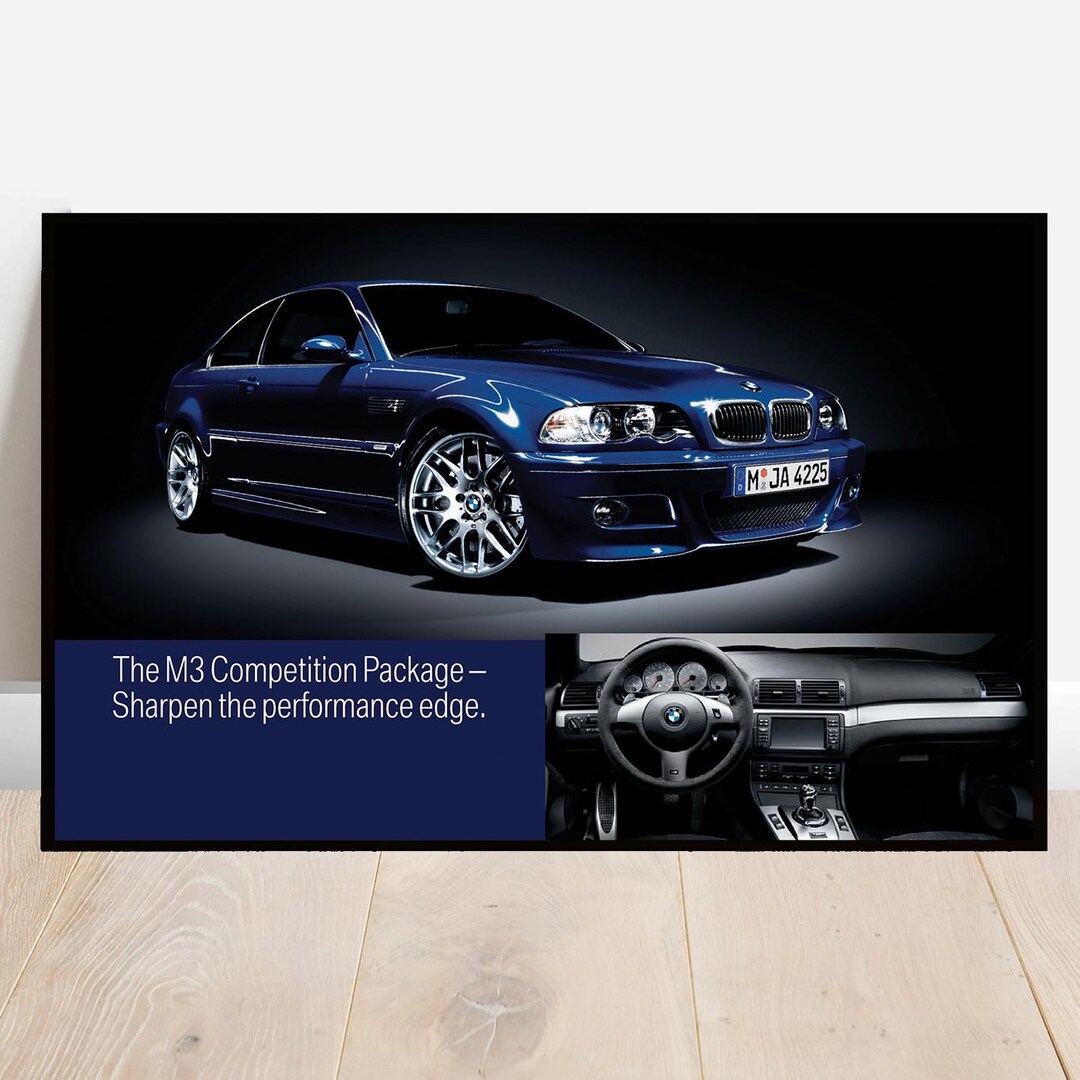 BMW Vintage Poster E46 M3 Original Car Wall Art Print - Etsy