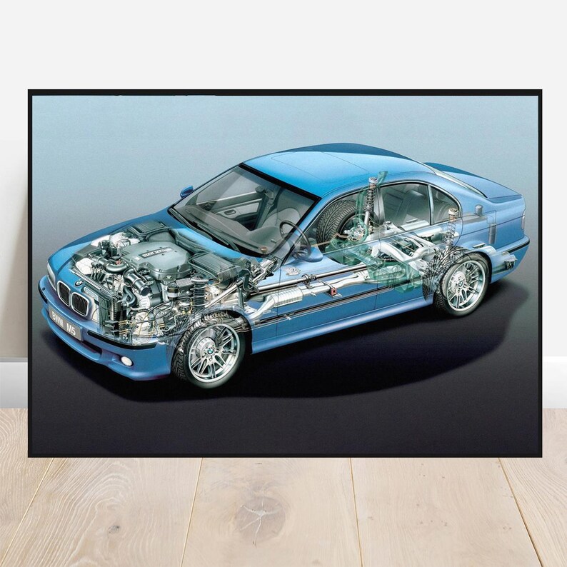BMW Vintage Poster E39 M5 Original Car Wall Art Print - Etsy