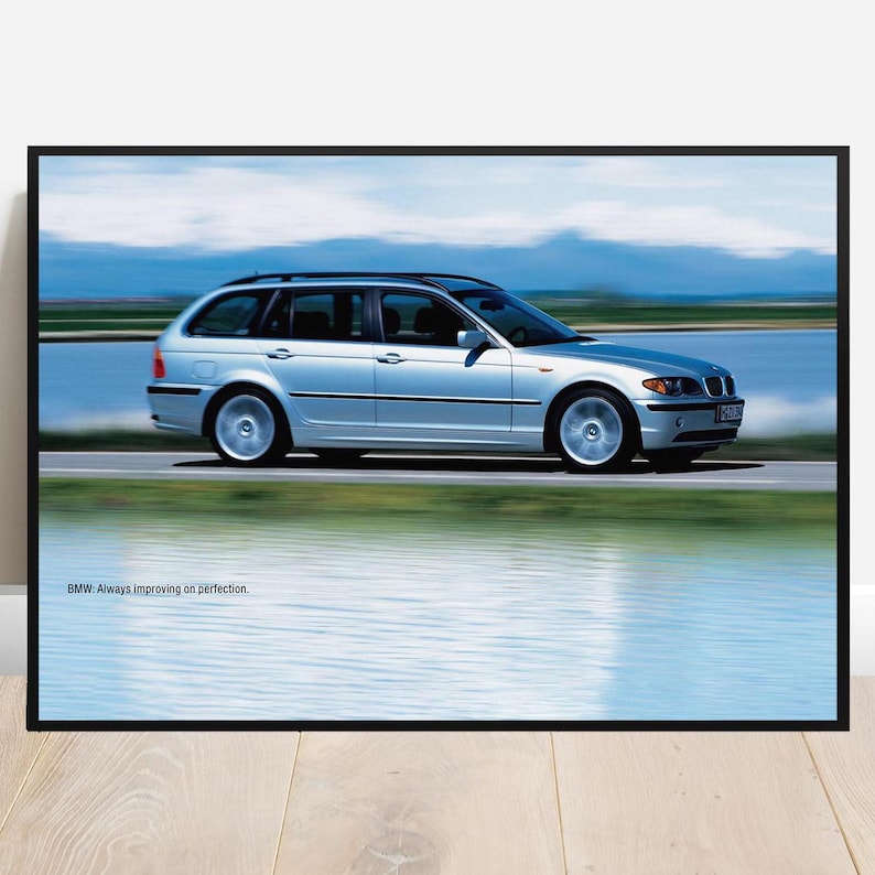 Retro BMW E46 M3 Car Poster Print Vintage Artwork - Etsy