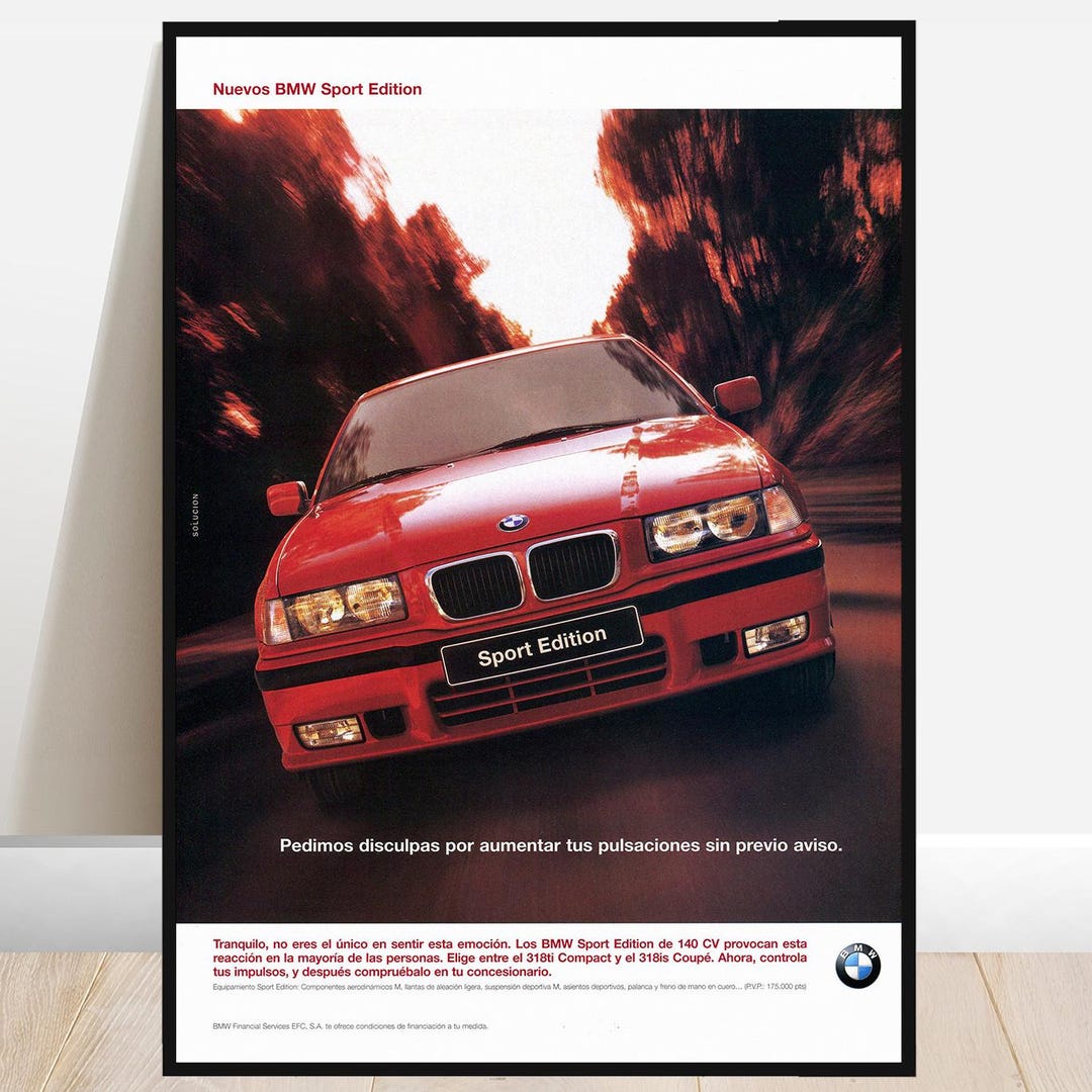 Retro BMW E36 M3 Car Poster Print Vintage Artwork - Etsy UK