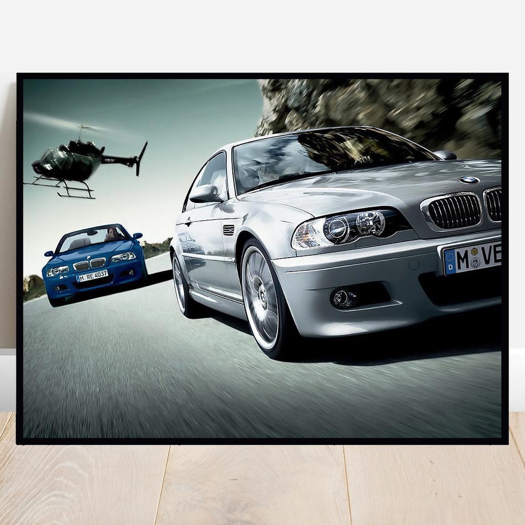 Retro BMW E46 M3 Car Poster Print Vintage Artwork - Etsy