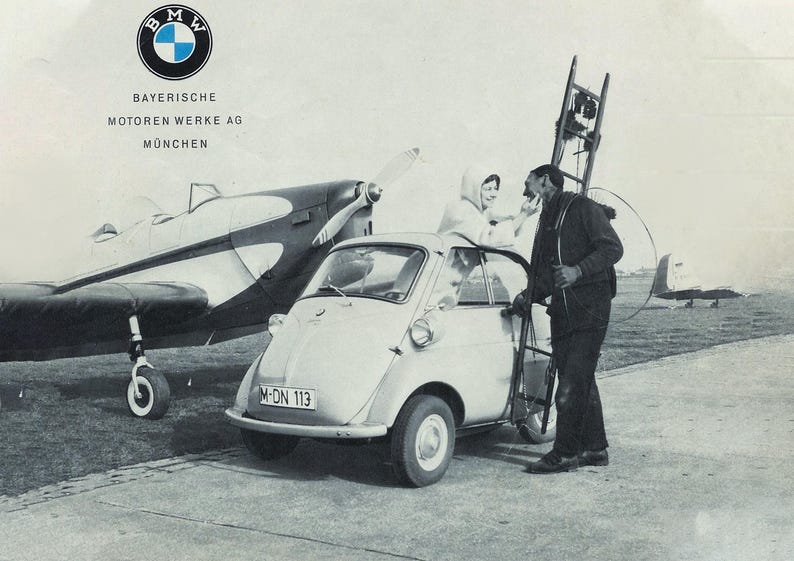BMW Isetta Original Car Print - Etsy