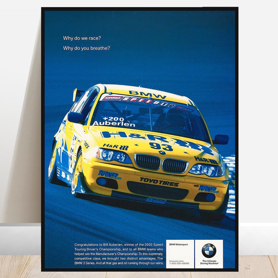 Retro BMW E46 M3 Car Poster Print Vintage Artwork - Etsy