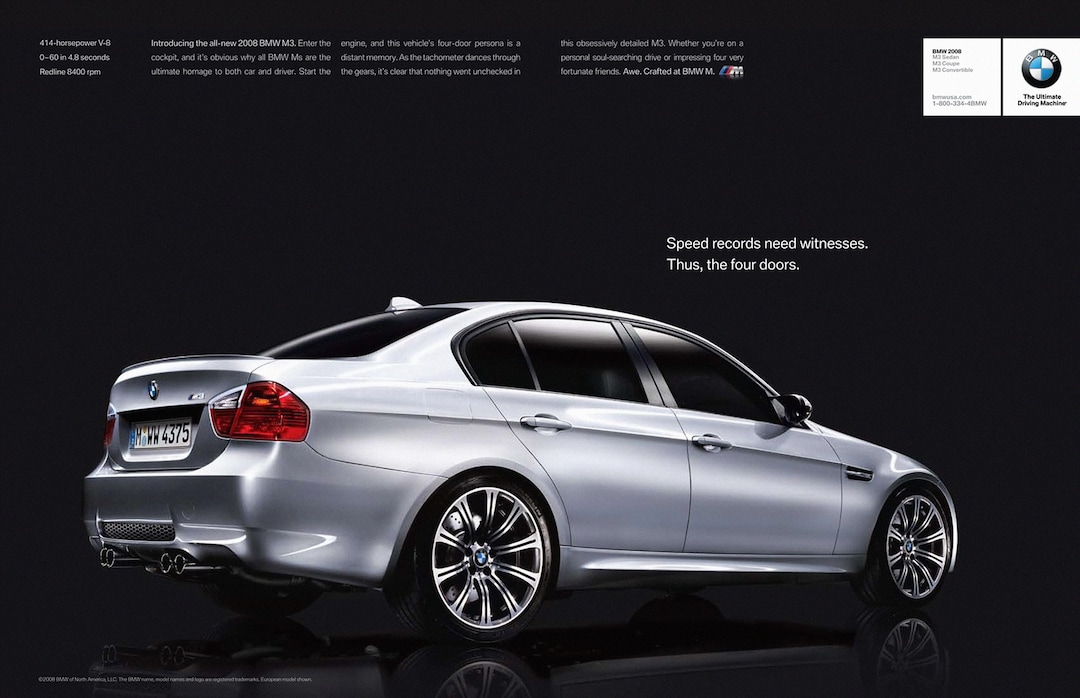 BMW E92 M3 Retro Car Print Brochure Poster - Etsy