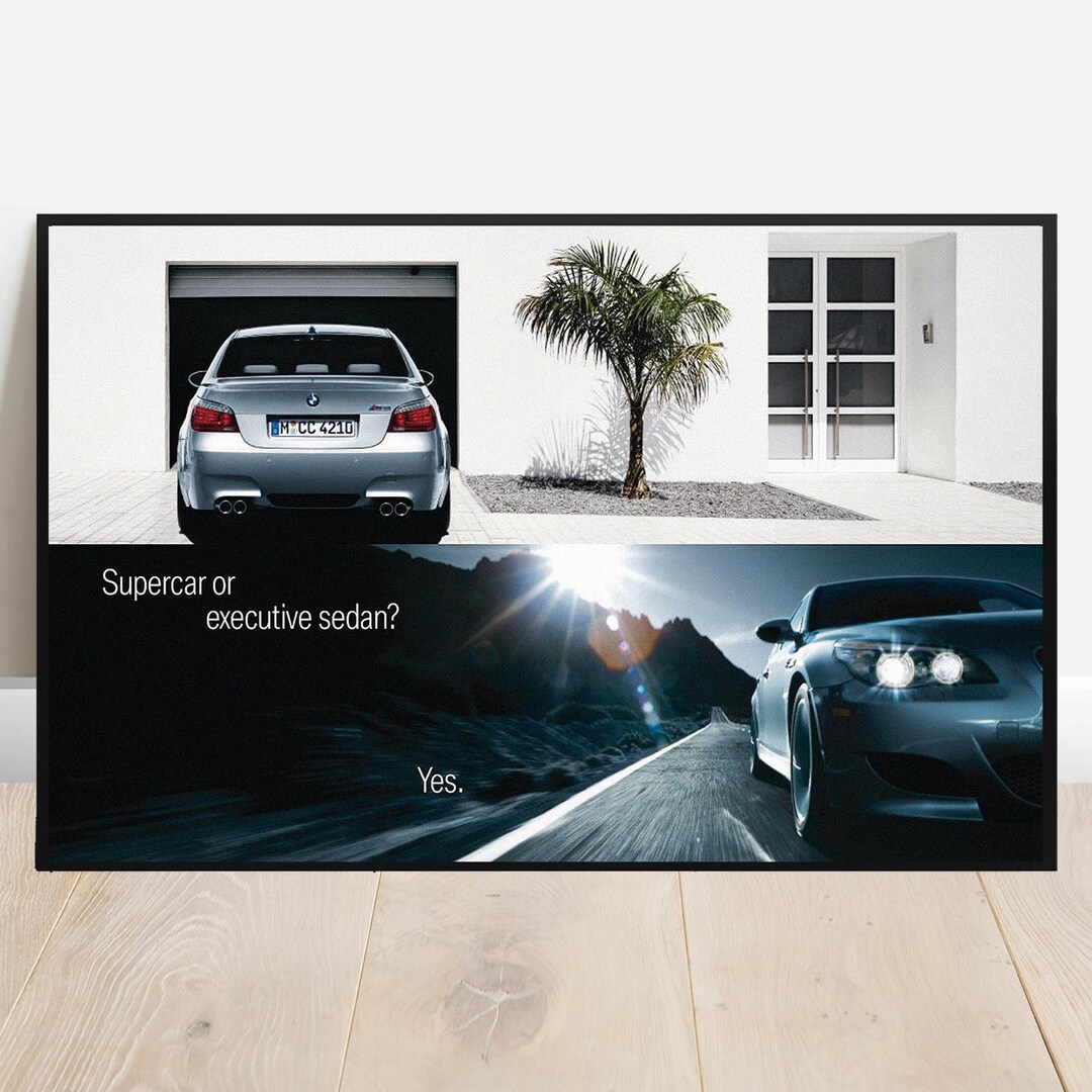 BMW Vintage Poster E60 M5 Original Car Wall Art Print - Etsy