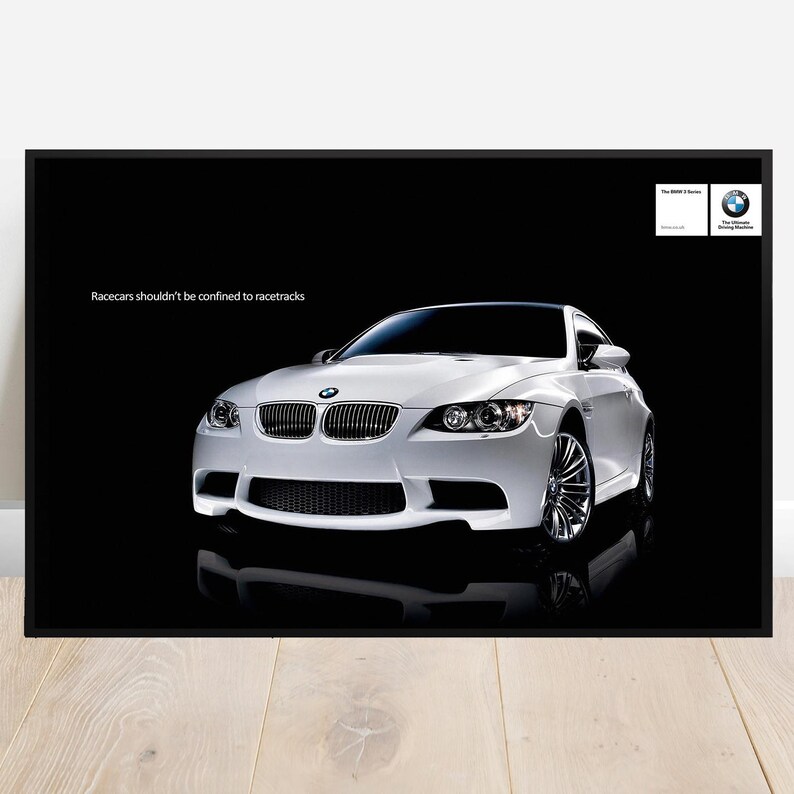 BMW Vintage Poster E92 M3 Original Car Wall Art Print - Etsy