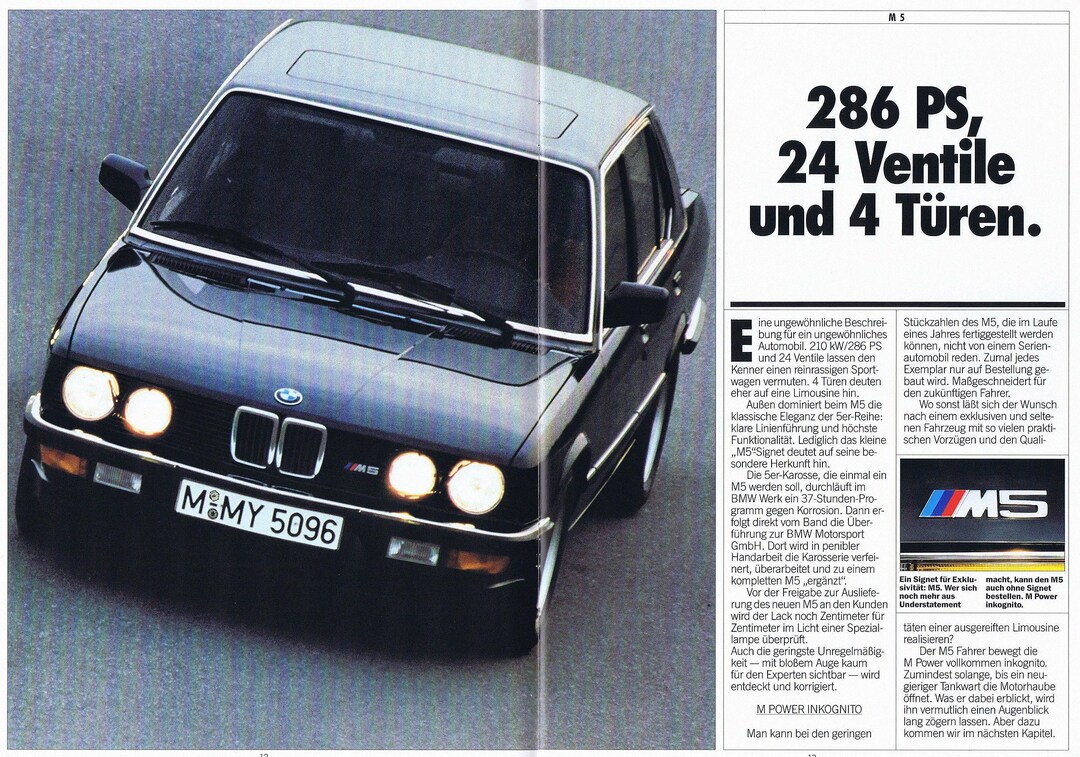 BMW Vintage Poster E28 M5 Original Car Wall Art Print - Etsy