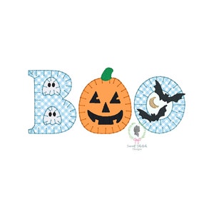 Applique Boo Pumpkin Embroidery Design, Halloween Applique With Ghost ...