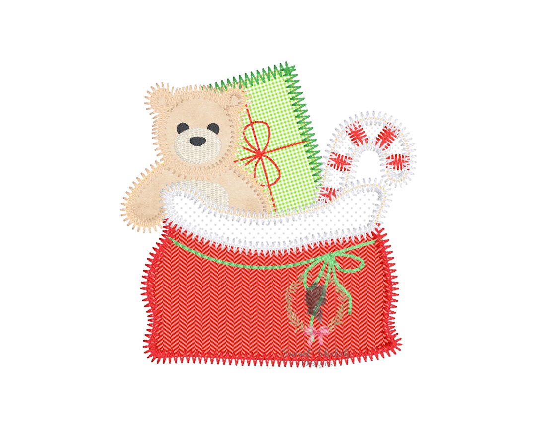 Christmas Toys Embroidery Design, Sketch Santa Bag Design, Christmas ...