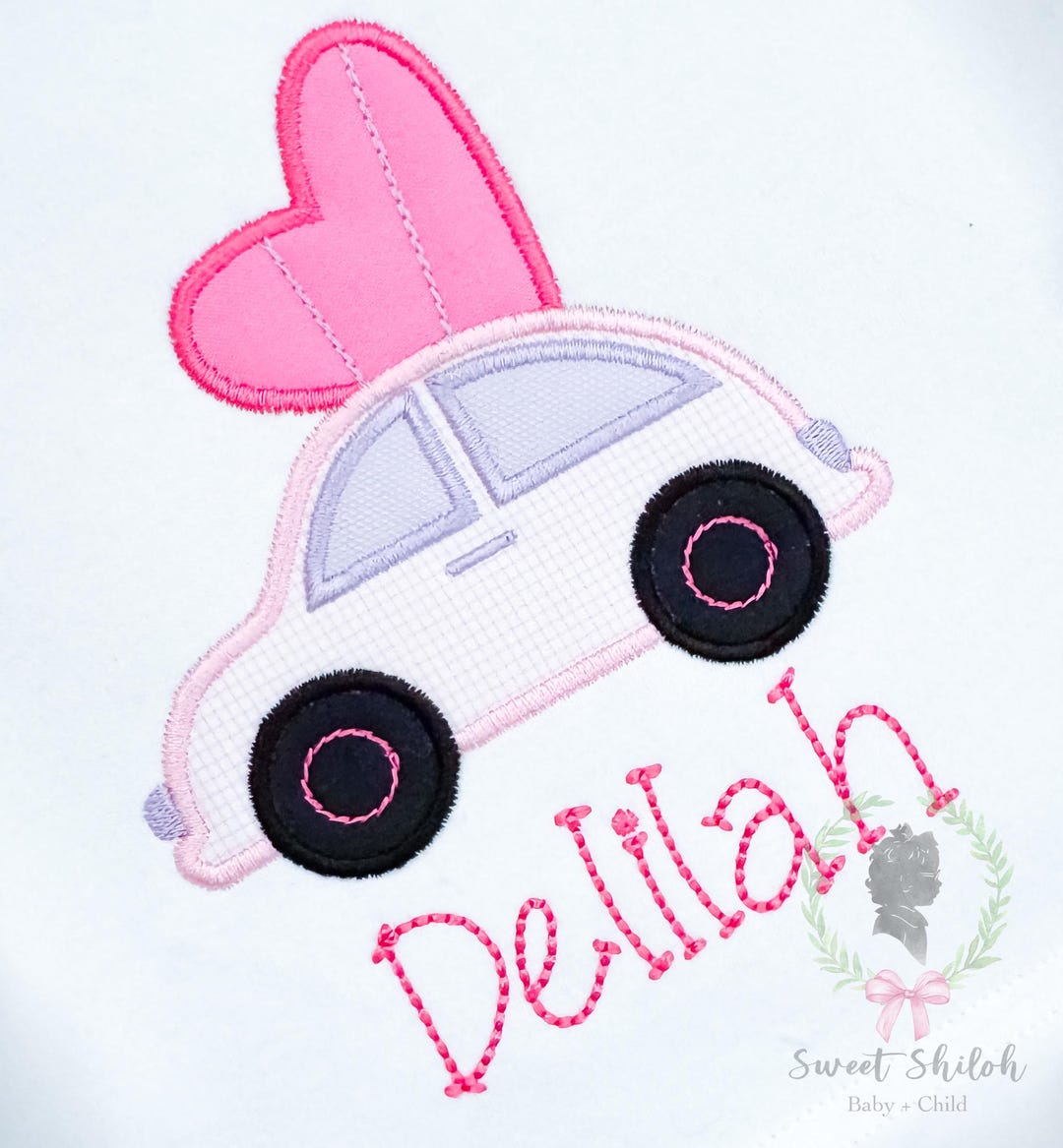 Valentine Car Applique Design, Car With Heart Embroidery File ...
