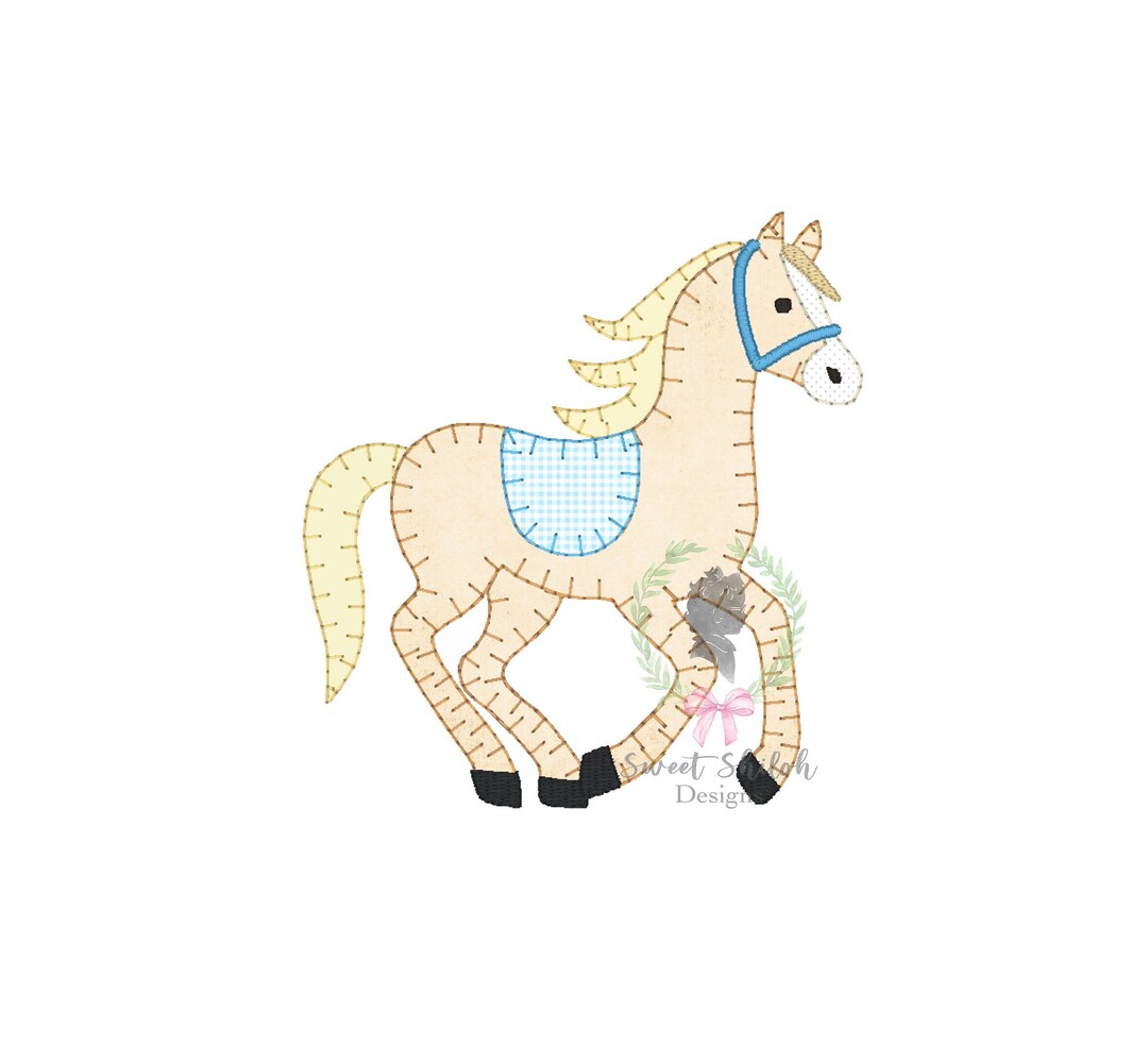 Derby Horse Embroidery Design, Applique Horse Embroidery File, Race ...