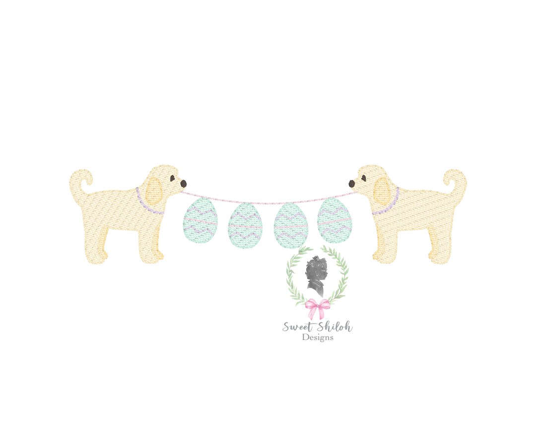 Goldendoodle Easter Egg Sketch Embroidery Design, Easter Puppy Bunting ...