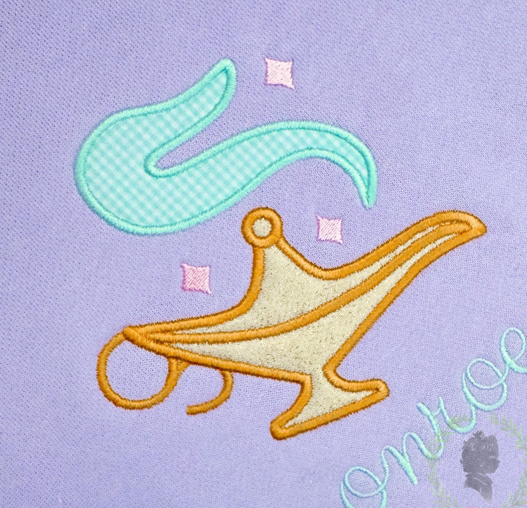 Arabian Princess Lamp Design, Magic Lamp Applique Machine Embroidery ...