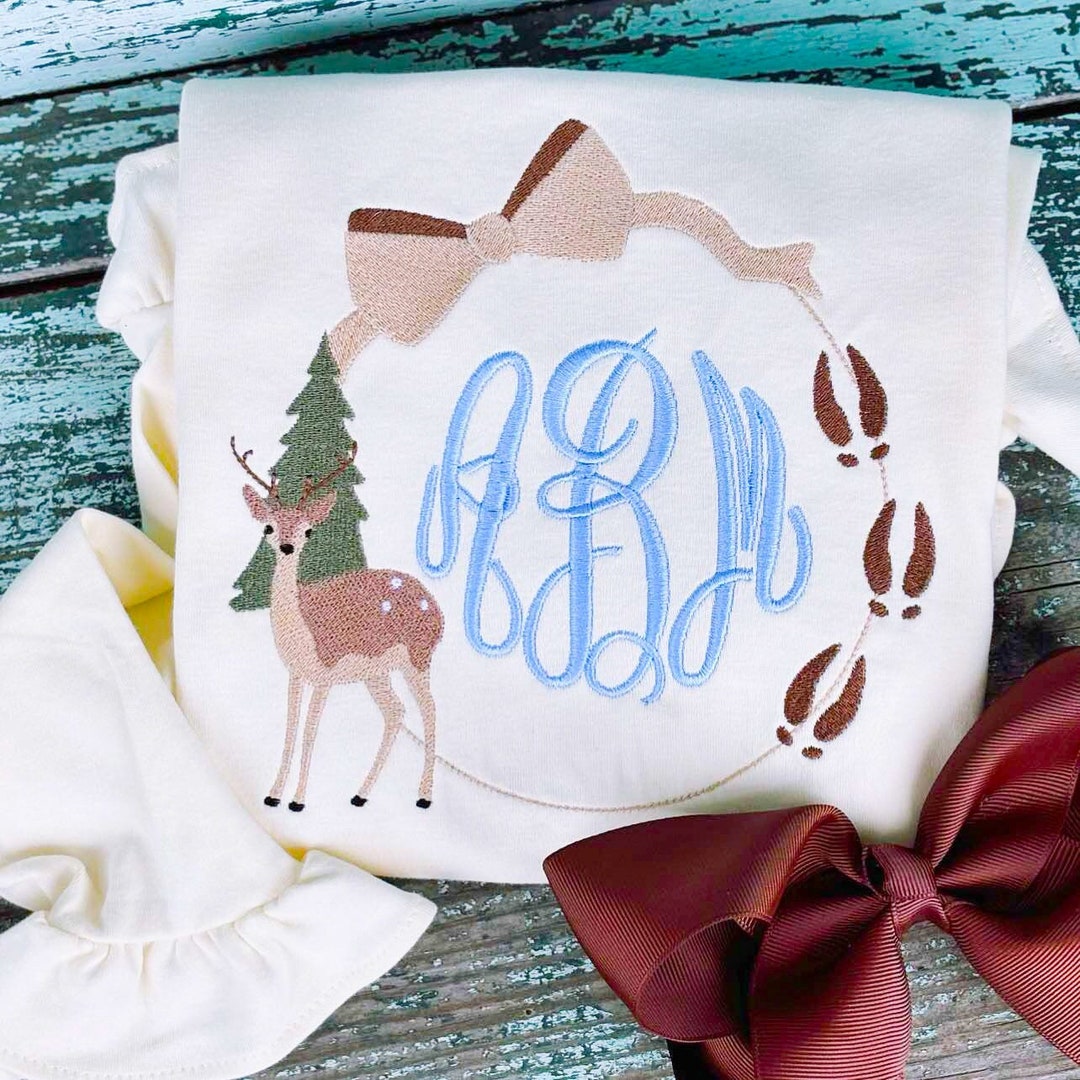 Deer Monogram Frame Design, Deer Frame With Bow Design, Deer Hunting ...