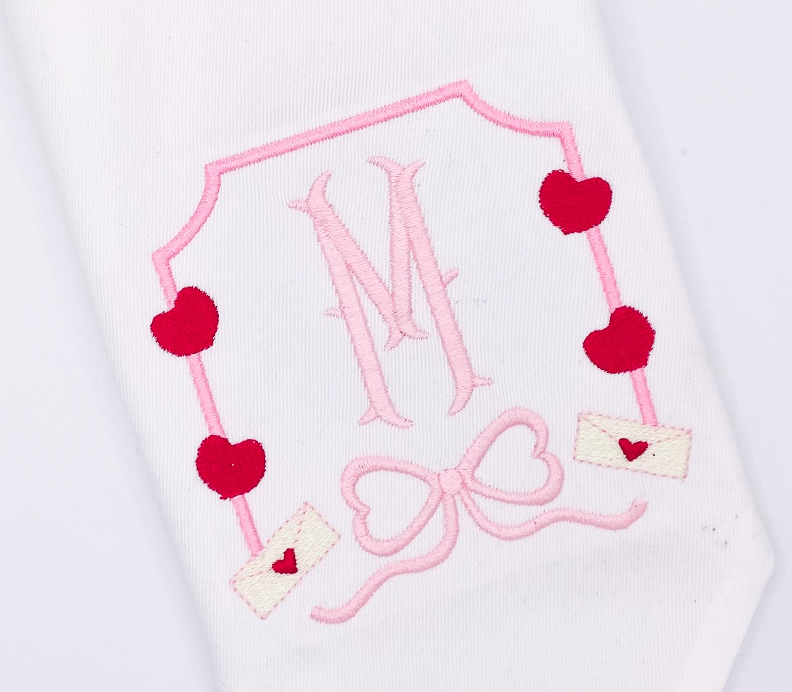 Valentine's Day Heart Crest Design, Love Letter Monogram Frame ...