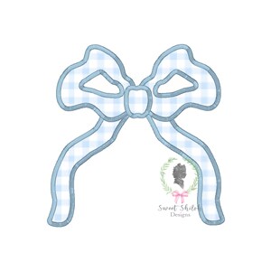 Satin Stitch Bow Embroidery Design, Ribbon Applique Machine Embroidery ...
