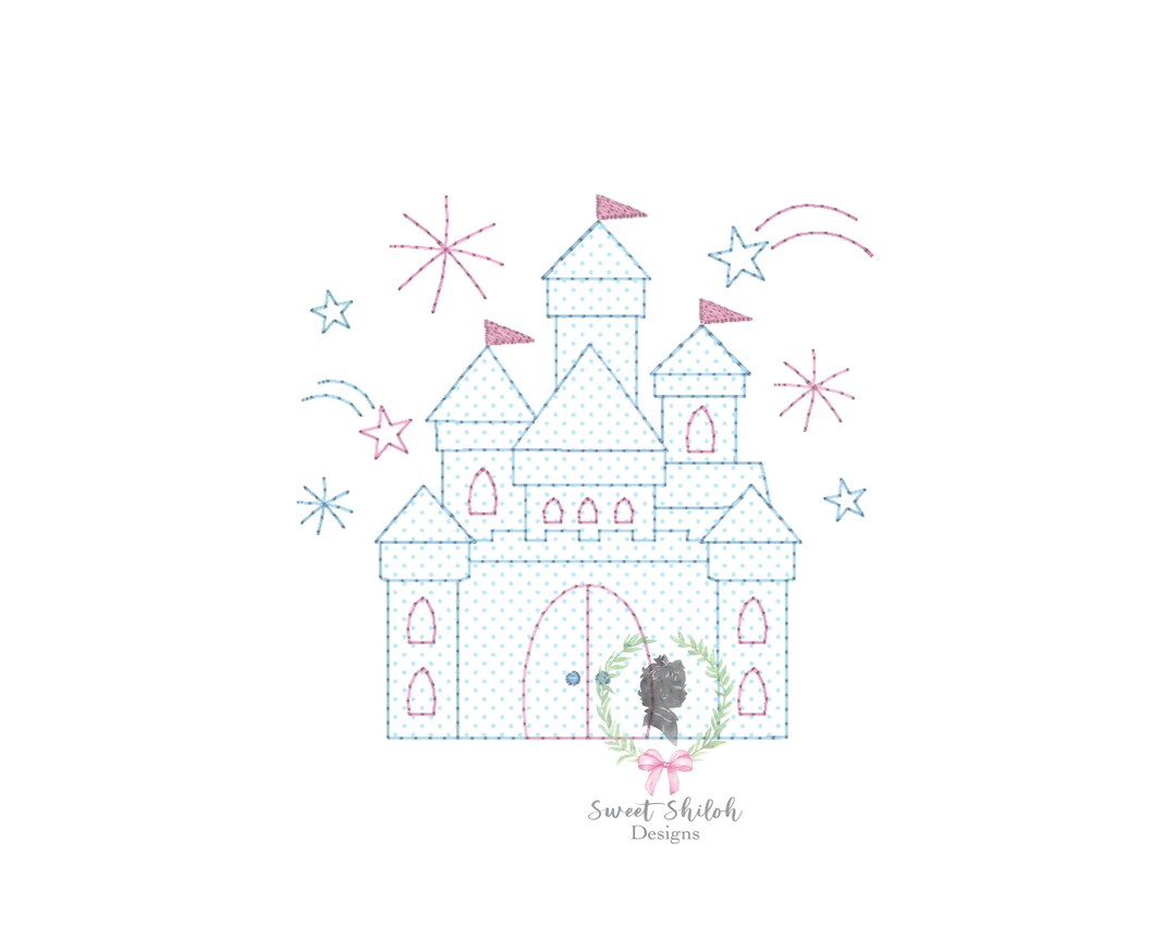 Fairytale Castle Embroidery Design, Applique Princess Castle Embroidery ...