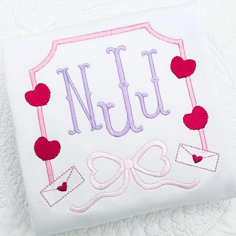 Valentine's Day Heart Crest Design, Love Letter Monogram Frame ...
