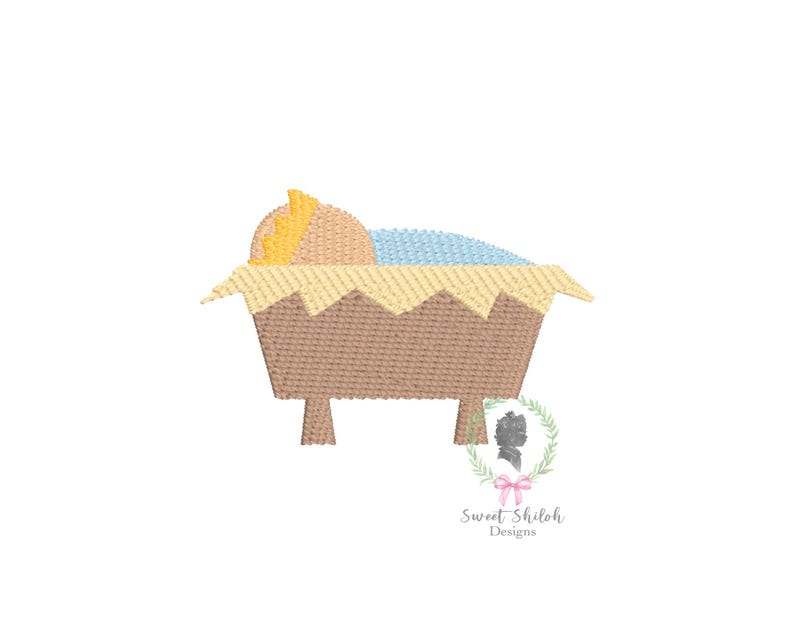 Christmas Manger Embroidery Design, Mini Fill Baby Jesus Design ...