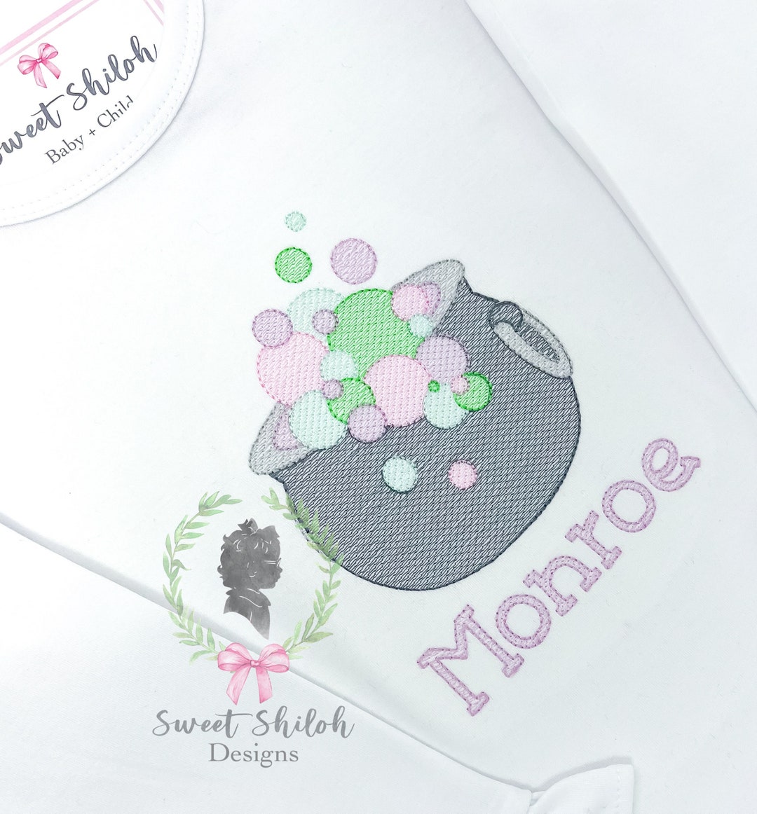 Witch Cauldron Sketch Embroidery Design, Halloween Bubbling Cauldron ...