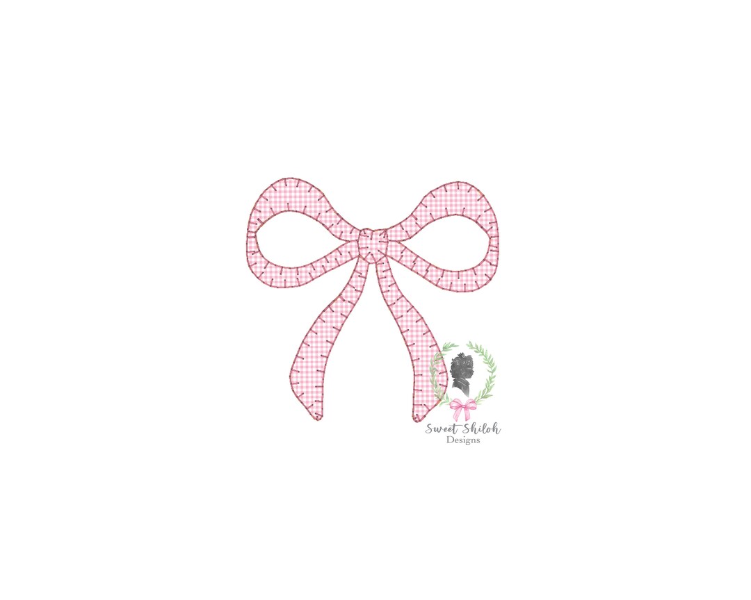 Blanket Stitch Bow Embroidery Design, Ribbon Applique Machine ...