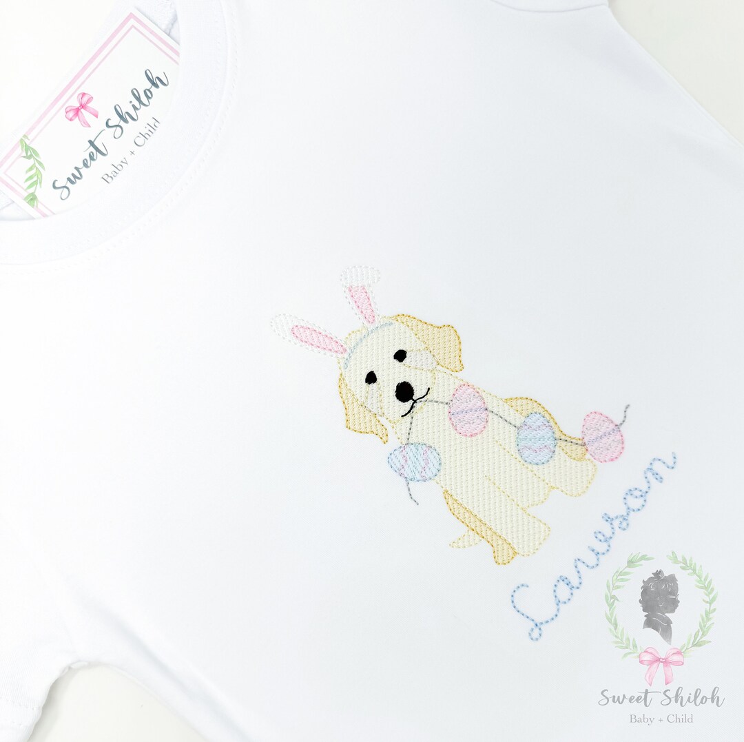 Goldendoodle Easter Egg Sketch Embroidery Design, Bunny Ears Puppy ...