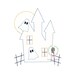 Haunted House Vintage Embroidery Design, Halloween Haunted Ghost Design ...
