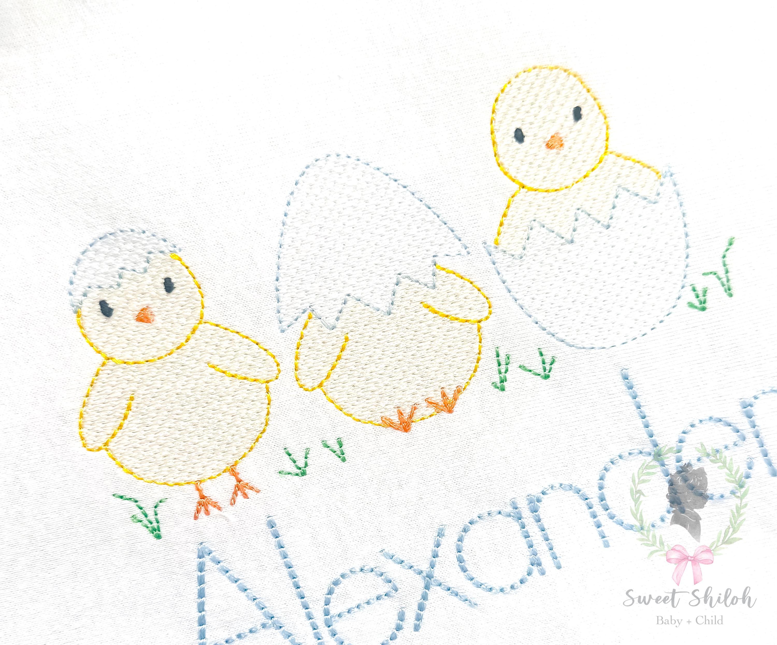 Easter Chick Sketch Trio Embroidery Design, Easter Egg Spring Chick ...