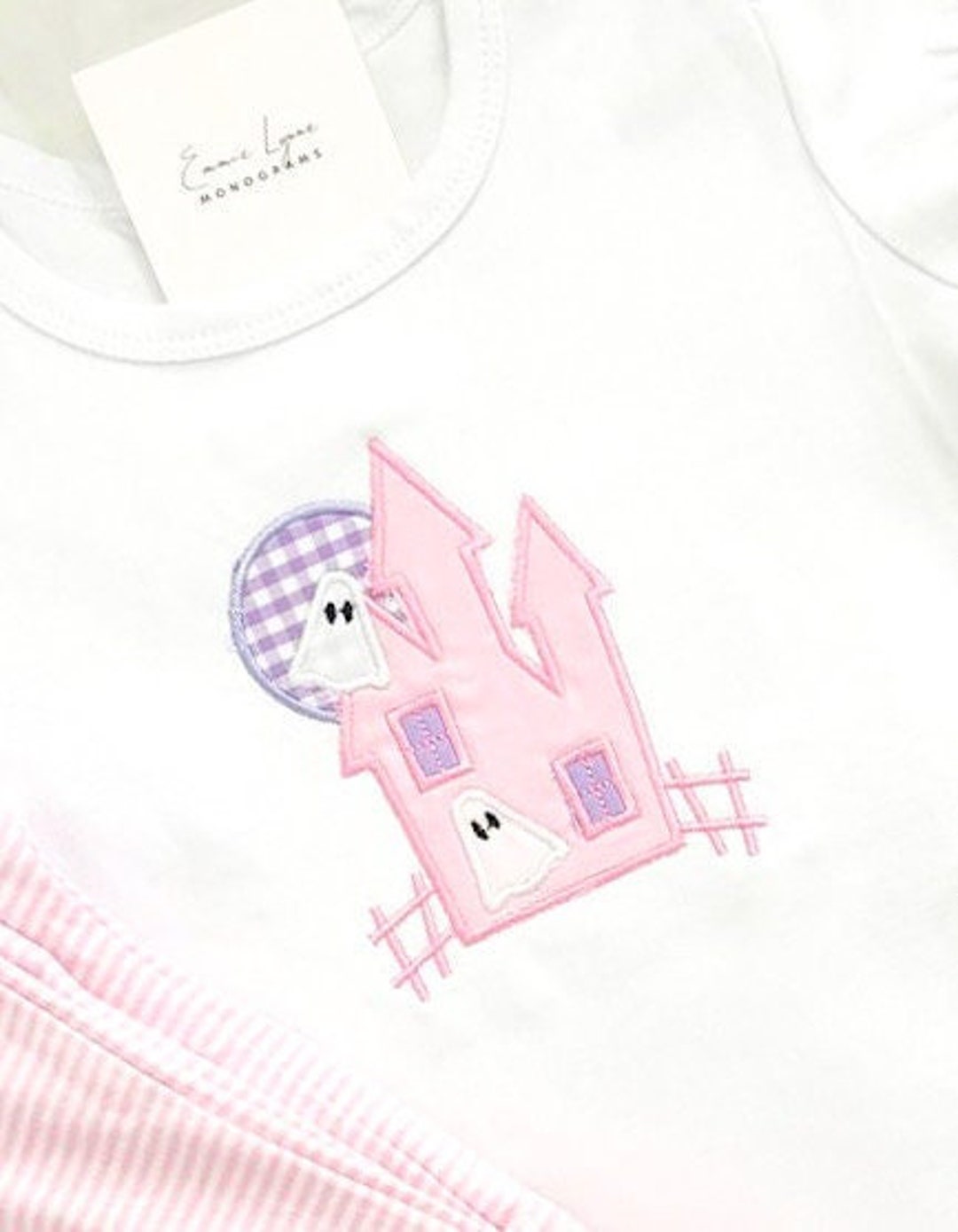 Haunted House Applique Embroidery Design, Halloween Haunted Ghost ...