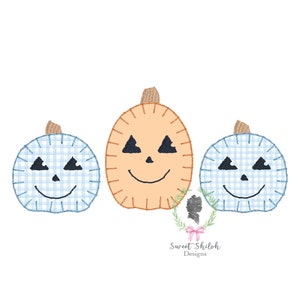 Halloween Pumpkin Trio Embroidery Design Jack O Lantern Trio - Etsy