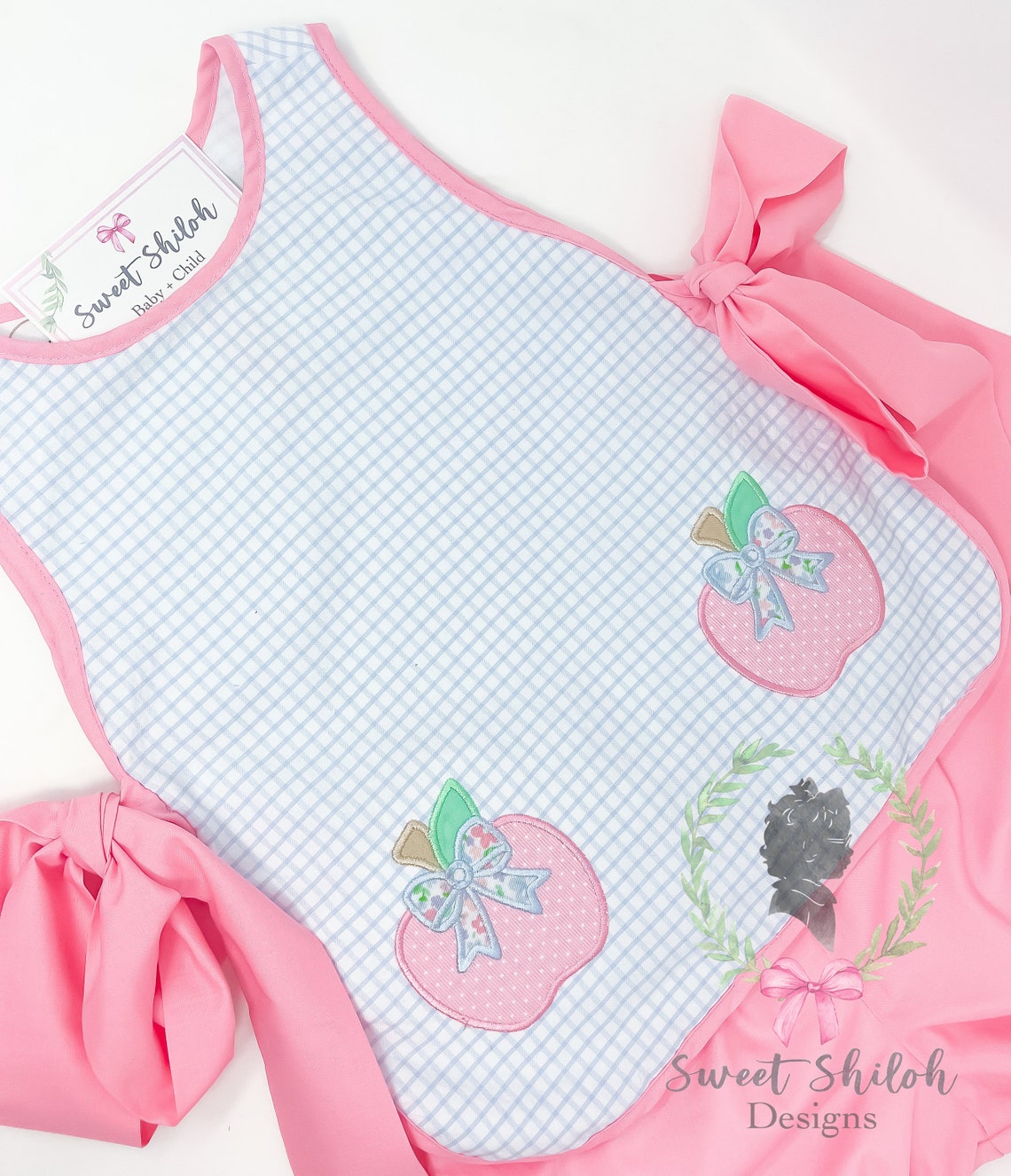 Blanket Stitch Apple Bow Applique File Back to School Apple - Etsy