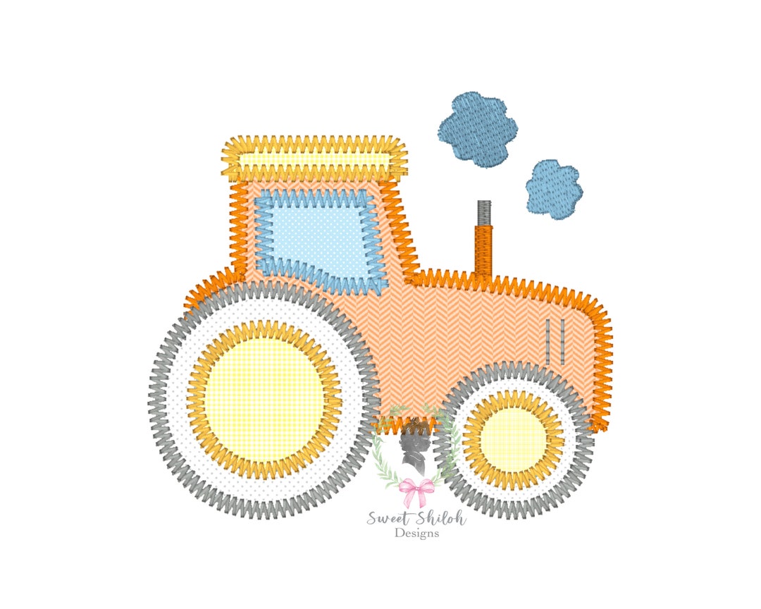 Tractor Applique Embroidery Design, Farm Tractor Embroidery File ...