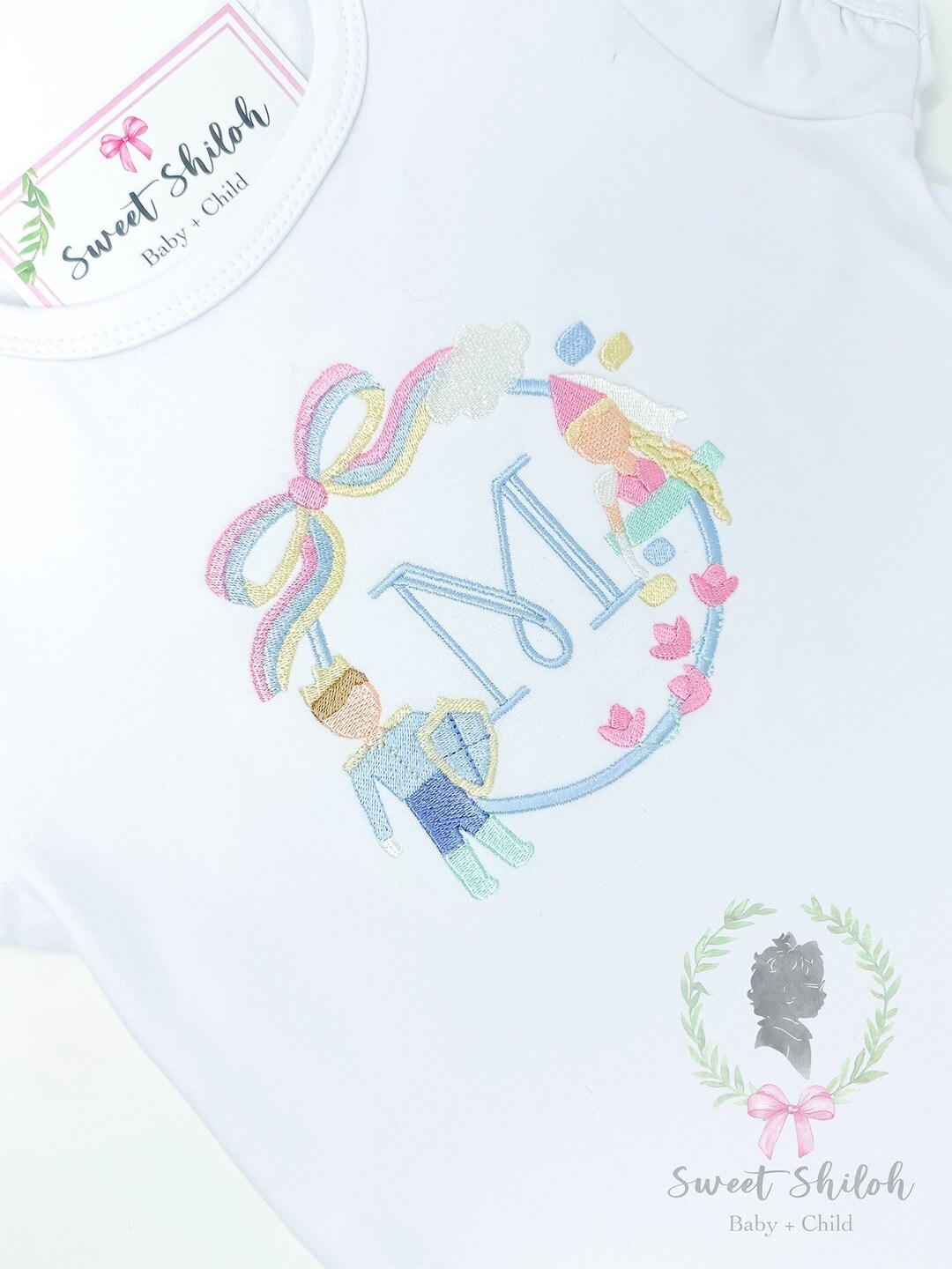 Princess Monogram Frame Embroidery Design, Fairytale Prince Embroidery ...