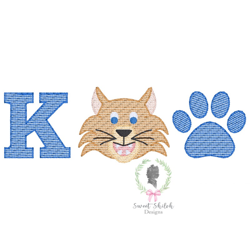 Wildcat Embroidery Sketch - Etsy