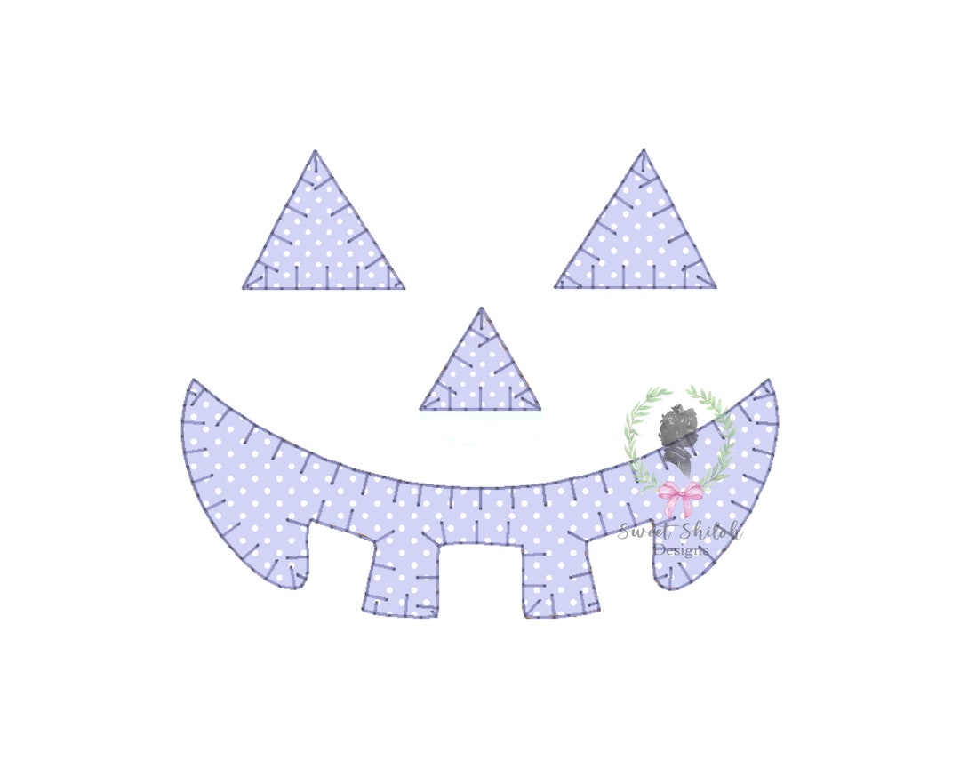 Applique Jack O Lantern Face Design, Halloween Blanket Stitch Pumpkin ...