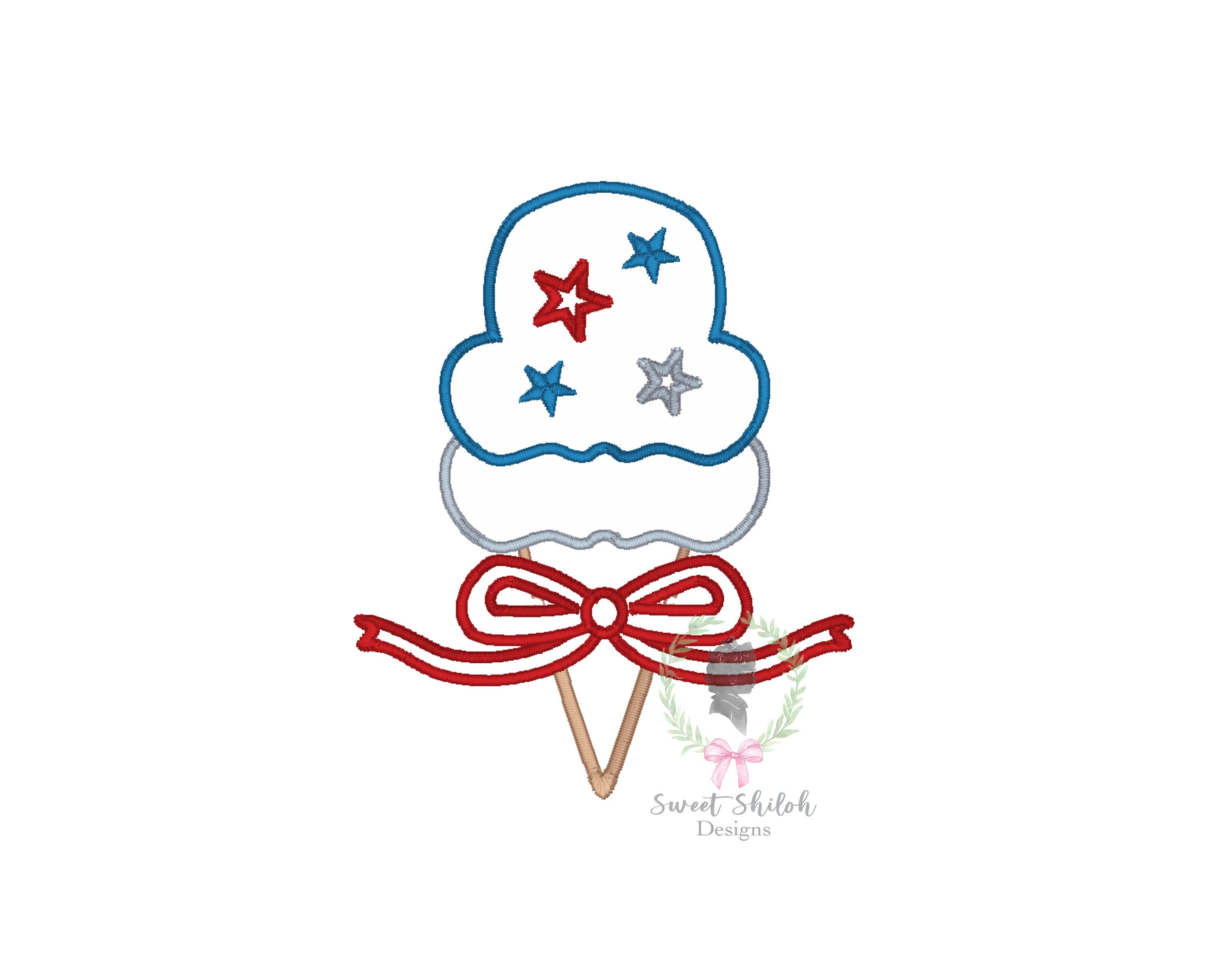 4th of July Ice Cream Outline Design, Independence Day Ice Cream Cone ...