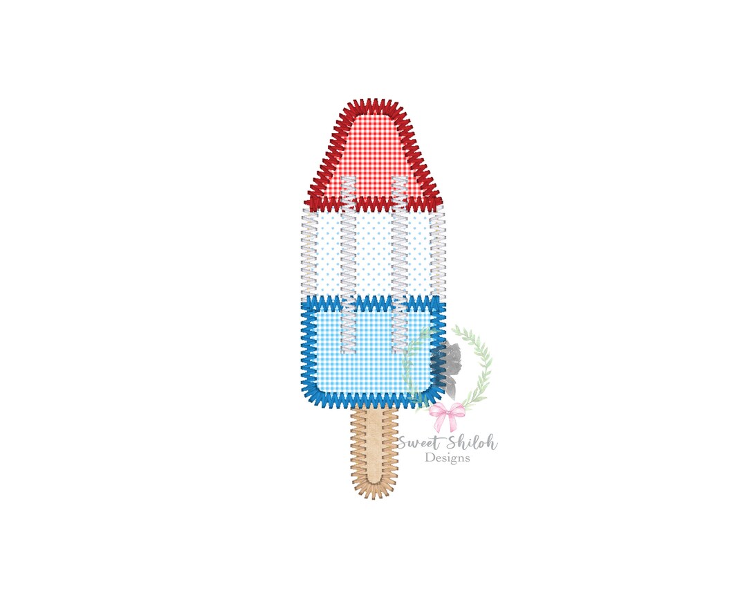 4th of July Popsicle Applique Design, Independence Day Popsicle ...