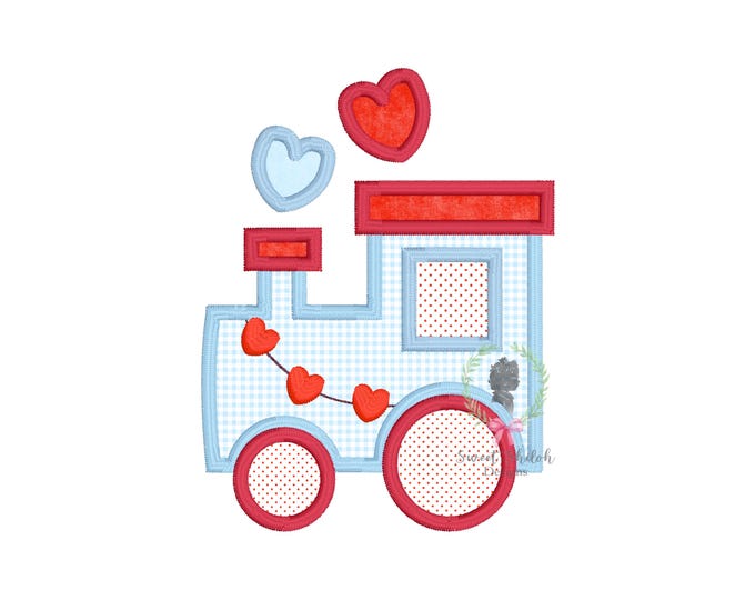 Valentines Day Train With Hearts Applique Lovely Train for Little Boys ...