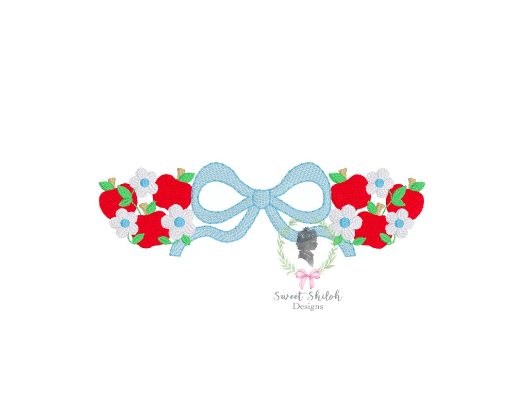Floral Apple Frame Design, Apple Monogram Frame Embroidery File, Apple ...