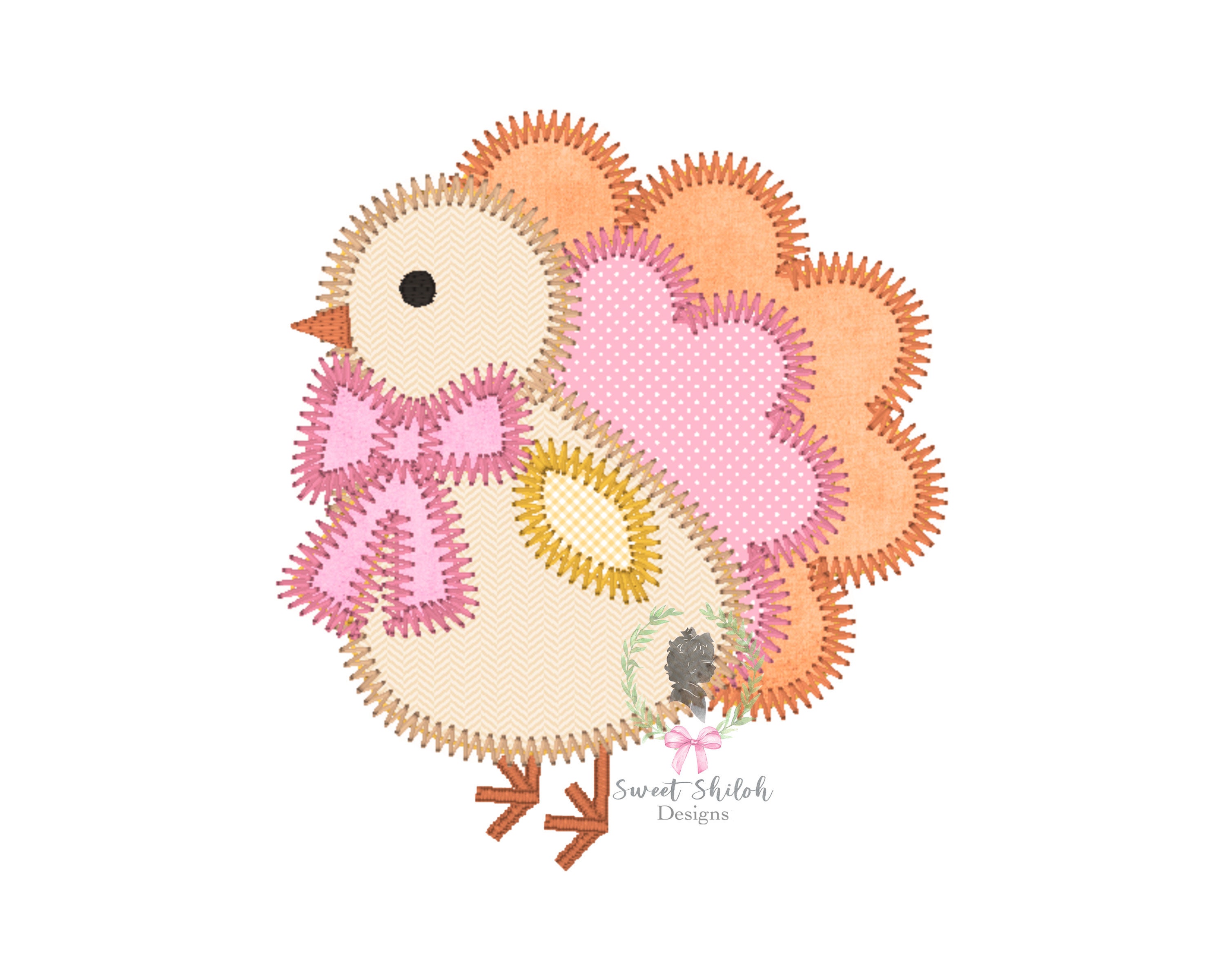 Thanksgiving Turkey With Bow Embroidery Design, Zigzag Stitch Turkey ...
