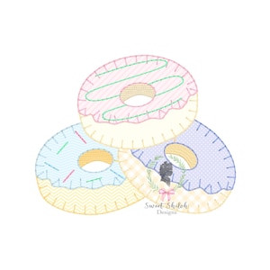 Donut Pile Applique Embroidery Design, Donut Blanket Stitch Applique ...