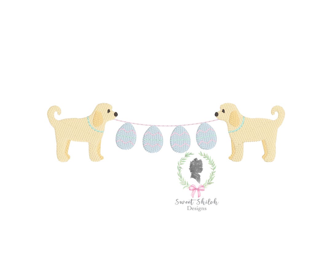 Goldendoodle Easter Egg Fill Embroidery Design, Easter Puppy Bunting ...