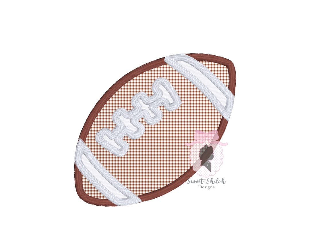 Football Applique Embroidery Design, Football Satin Stitch Design ...
