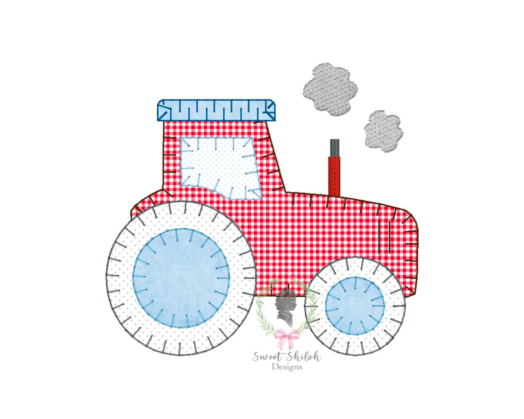 Tractor Applique Embroidery Design, Farm Tractor Embroidery File ...
