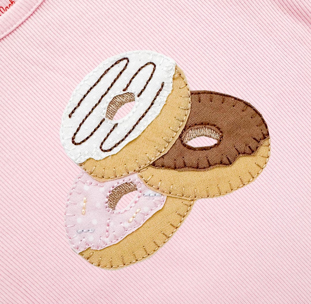 Donut Pile Applique Embroidery Design, Donut Blanket Stitch Applique ...