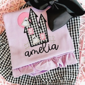 Haunted House Applique Embroidery Design, Halloween Haunted Ghost ...