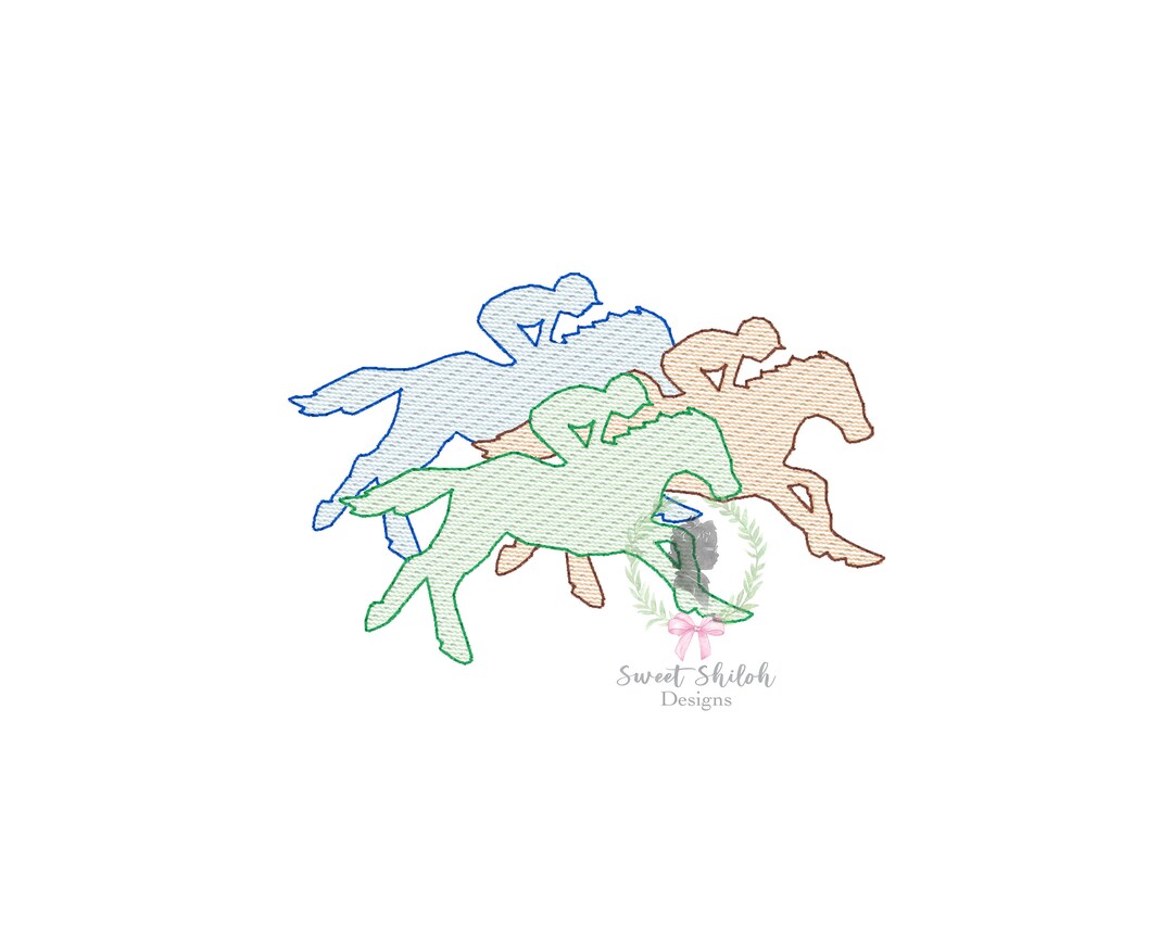 Silhouette Derby Horse Race Sketch Design, Derby Jockey Horse ...