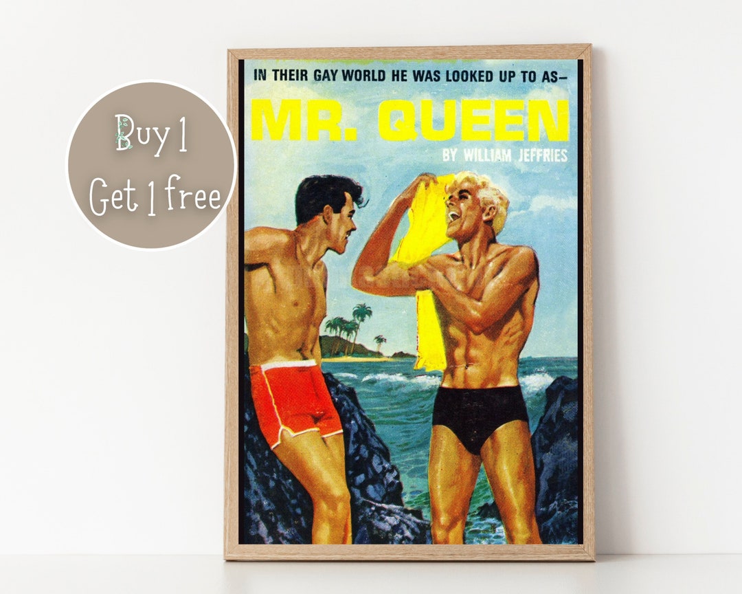 Pulp Cover Art Gay Pulp Poster Gay Art LGBTQ LGBTQIA Queer Art Print Mr. Queen Gay Pulp Art ...