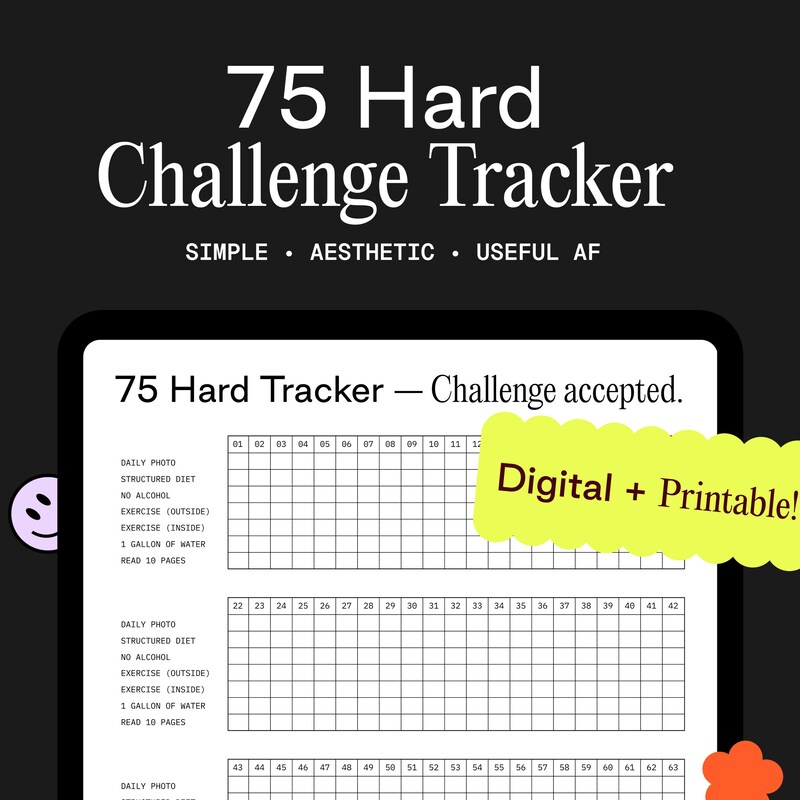 75 Hard Printable - Etsy
